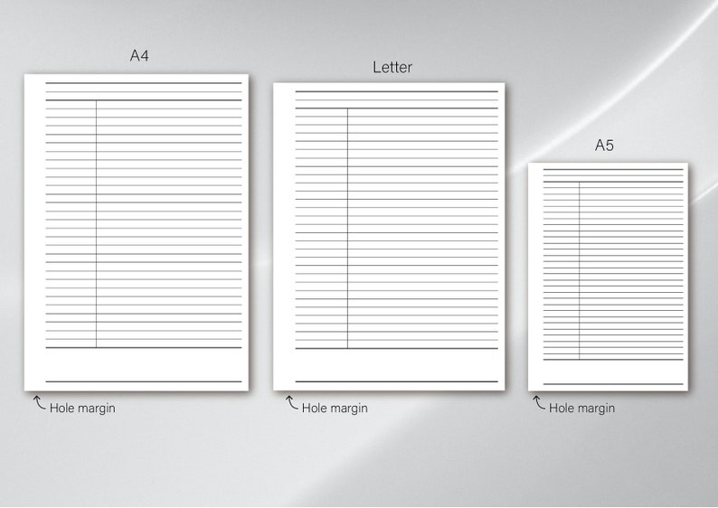 Printable Notes Pad/ Note Template/ Study Note/ Notebook Paper/ Lined ...