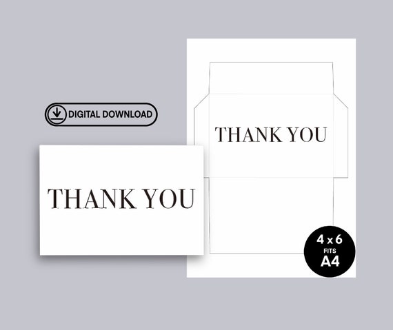 Printable 4x6 Envelope/ Fits A4/ Thank You Envelope | Etsy