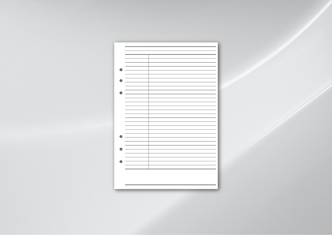 Printable Notes Pad/ Note Template/ Study Note/ Notebook Paper/ Lined ...