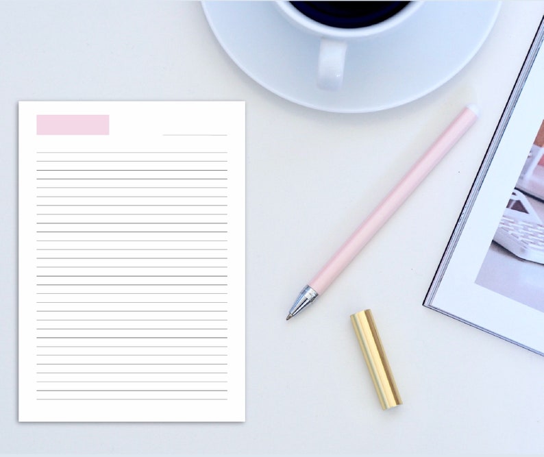 Printable 5 Pastel Color A4 Papers/ Pack of 5/note Template/ Study Note ...