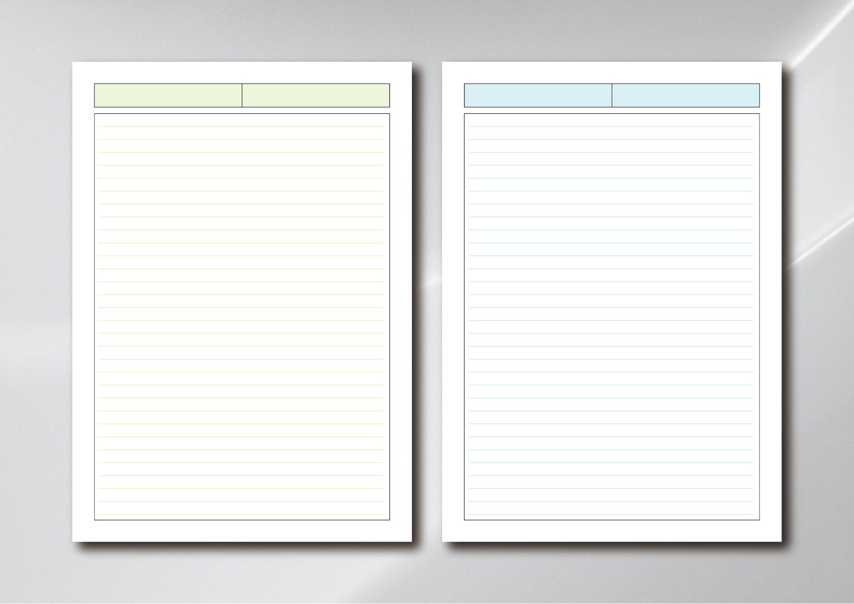 Printable Notes Pad/ Note Template/ Set of 4/ Study Note/ Notebook ...