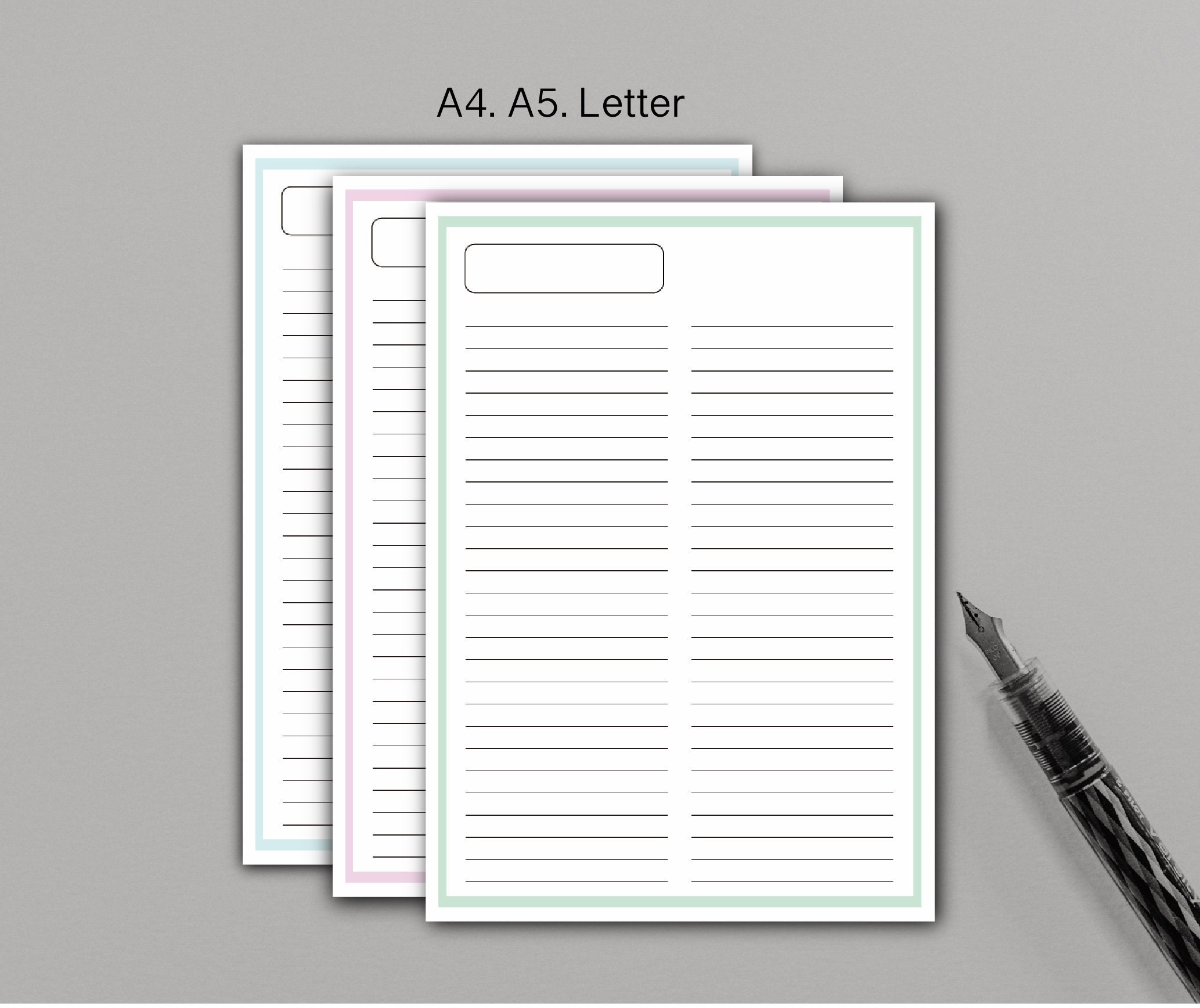 Printable Notes Pad/ Pack of 3/note Template/ Study Note/ Notebook ...