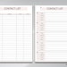 Printable Contact List/ Address Book/ 2 Layouts/ Phone Number List ...