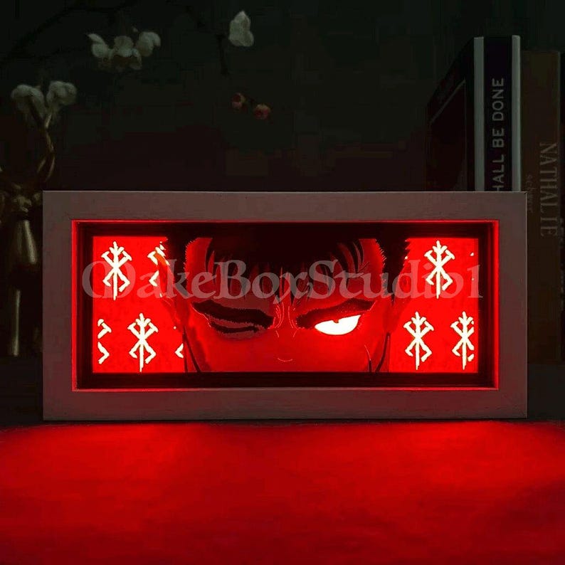 Berserk Guts Paper Carving Lamp Anime Bedroom Light - Etsy