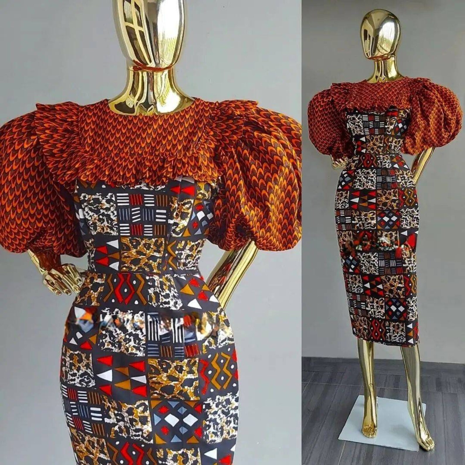 Colourful Print Dress for Queens - Etsy