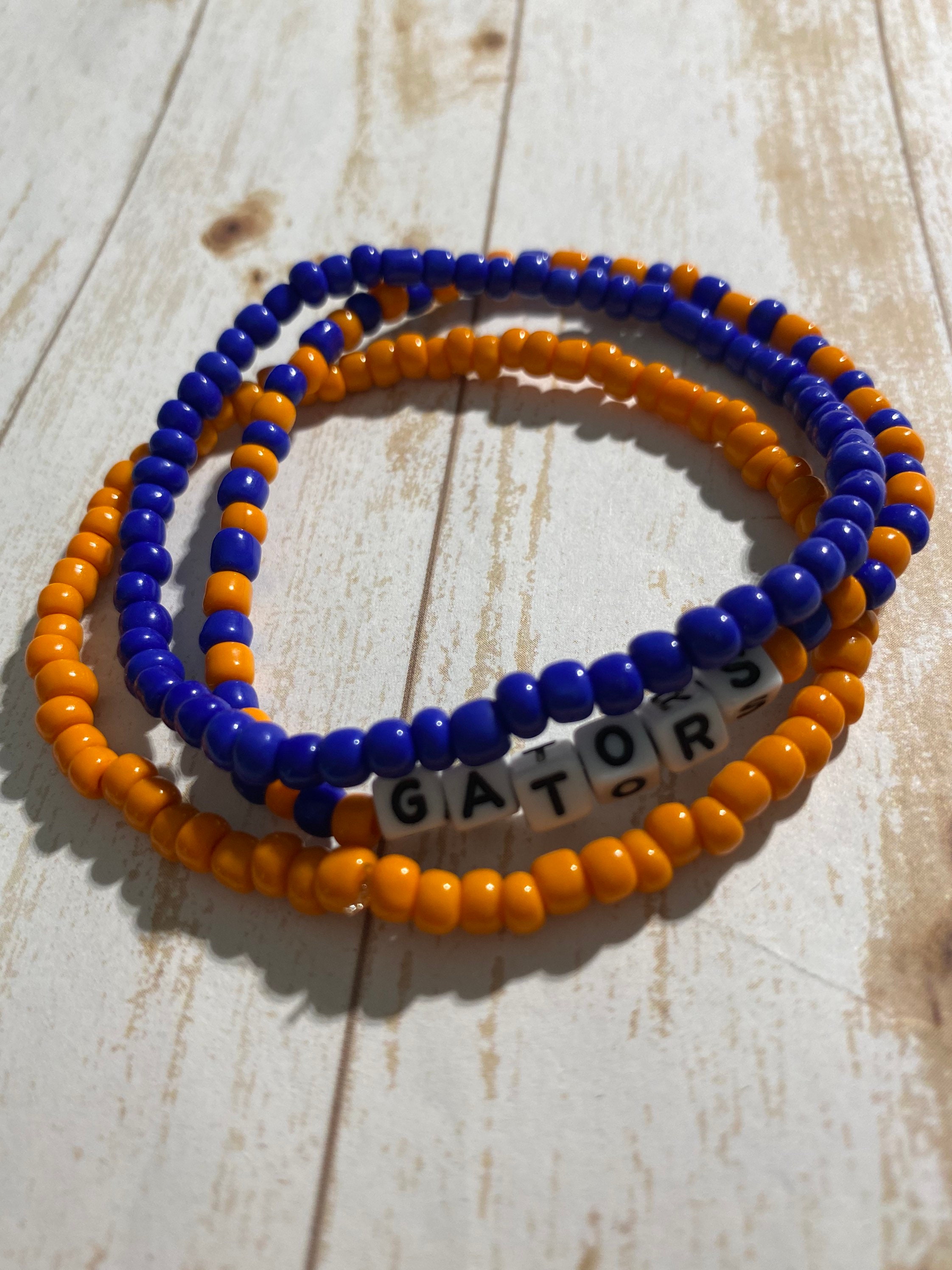 Custom Beaded Sports Bracelets,fl Gators Stack Bracelets,team Bracelets ...