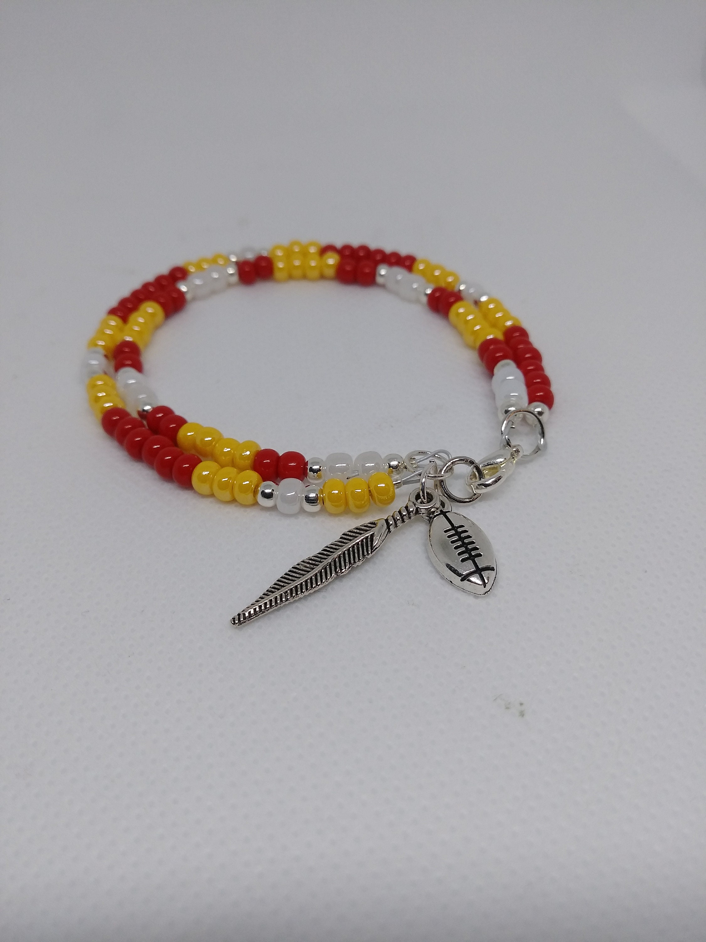 NFL Kansas City Chiefs Inspired Charm Bracelet, KC Chiefs Bracelet,kc ...