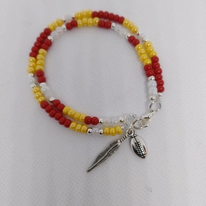 NFL Kansas City Chiefs Inspired Charm Bracelet, KC Chiefs Bracelet,kc ...