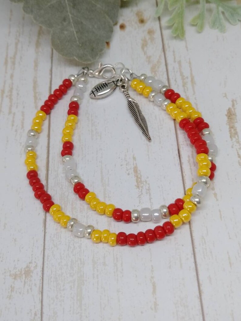 NFL Kansas City Chiefs Inspired Charm Bracelet, KC Chiefs Bracelet,kc ...