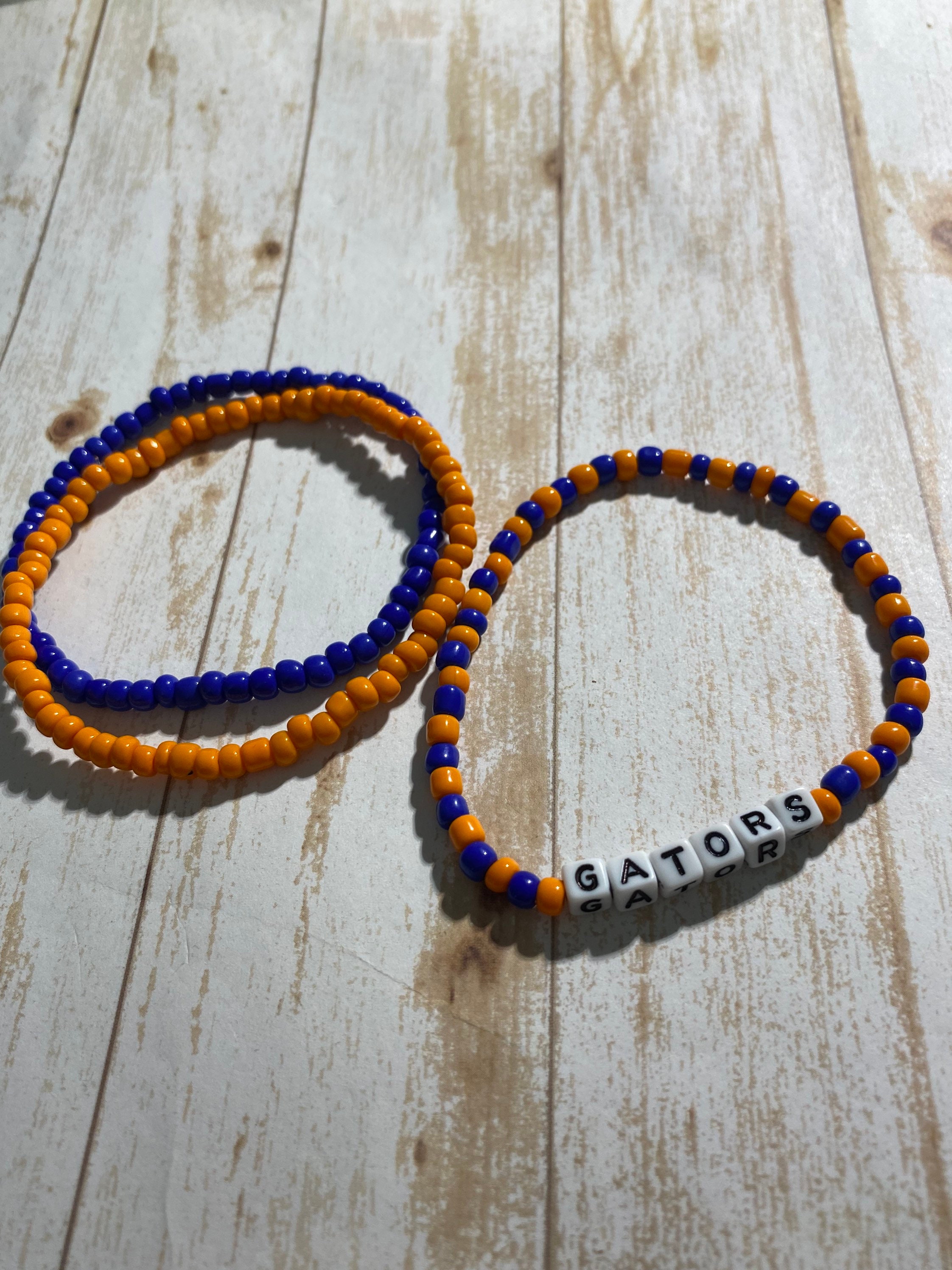 Custom Beaded Sports Bracelets,fl Gators Stack Bracelets,team Bracelets ...