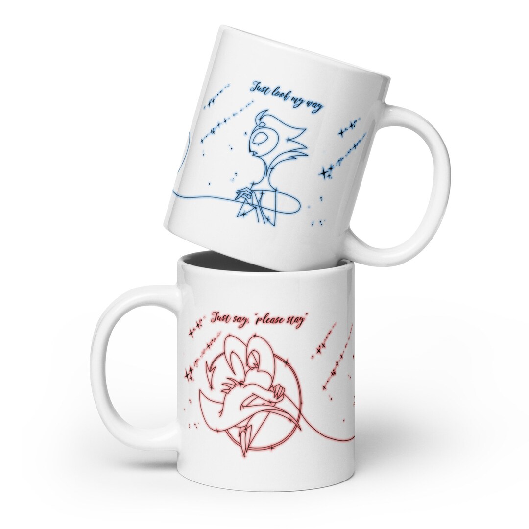 Blitzo X Stolas White Glossy Mug, Blitz Stolas Helluva Boss Coffee Mug ...