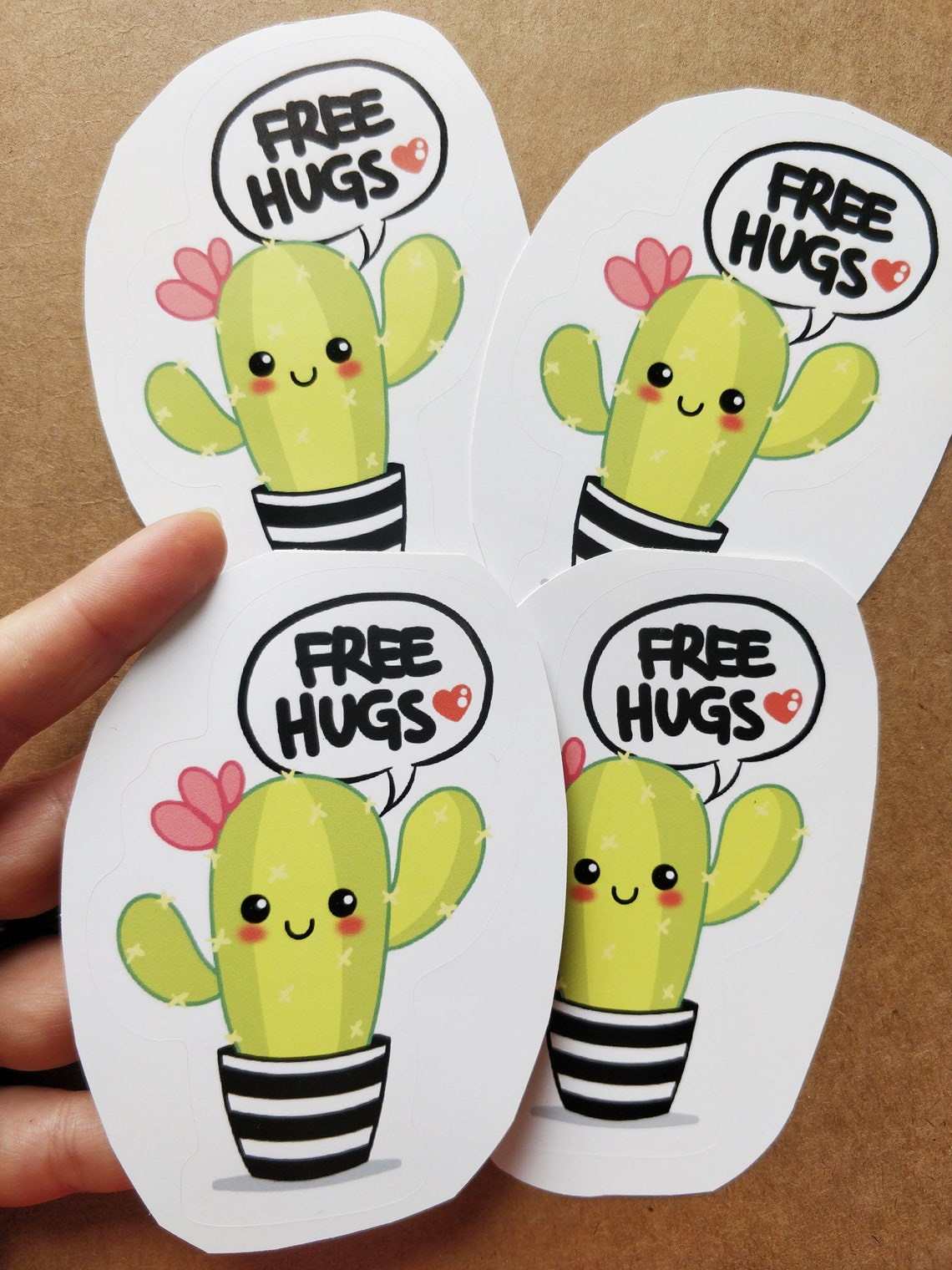 Vinyl Sticker Cactus 'free Hugs' Cute Cactus Hugs - Etsy