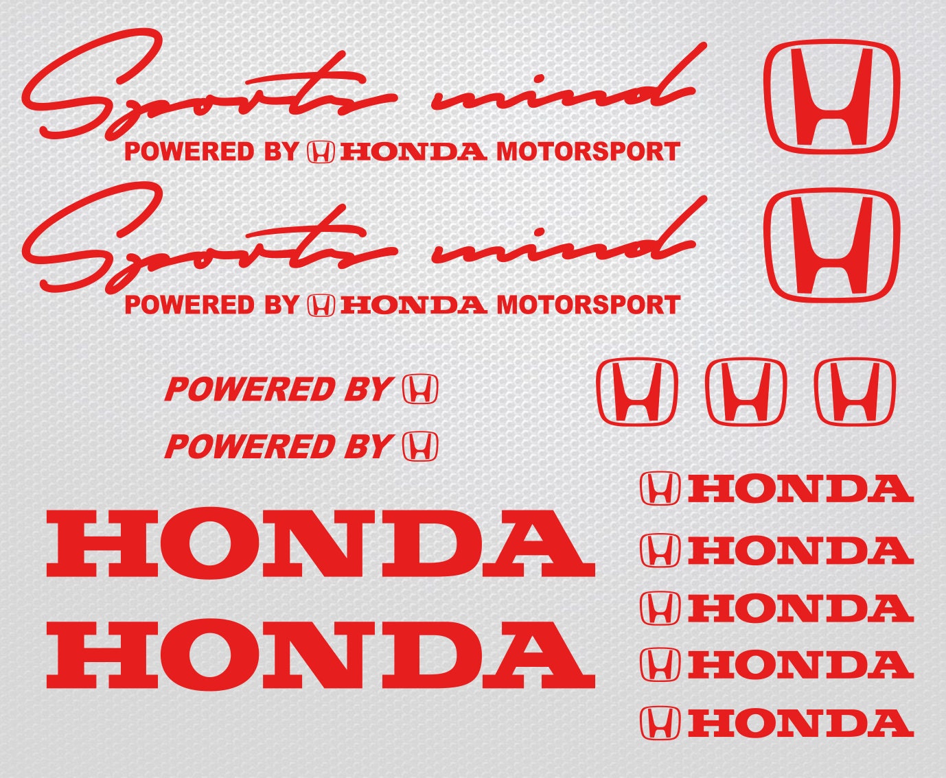 Honda Sticker Honda Decal Vinyl Decal Sticker Set Sticker Etsy