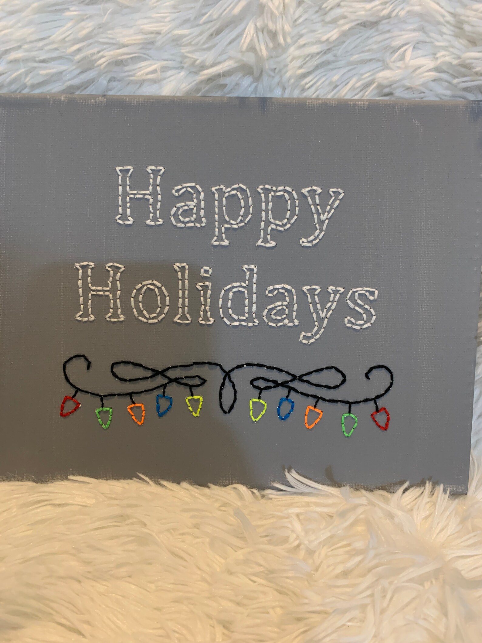 Happy Holidays Wall Decor Canvas Embroidery - Etsy