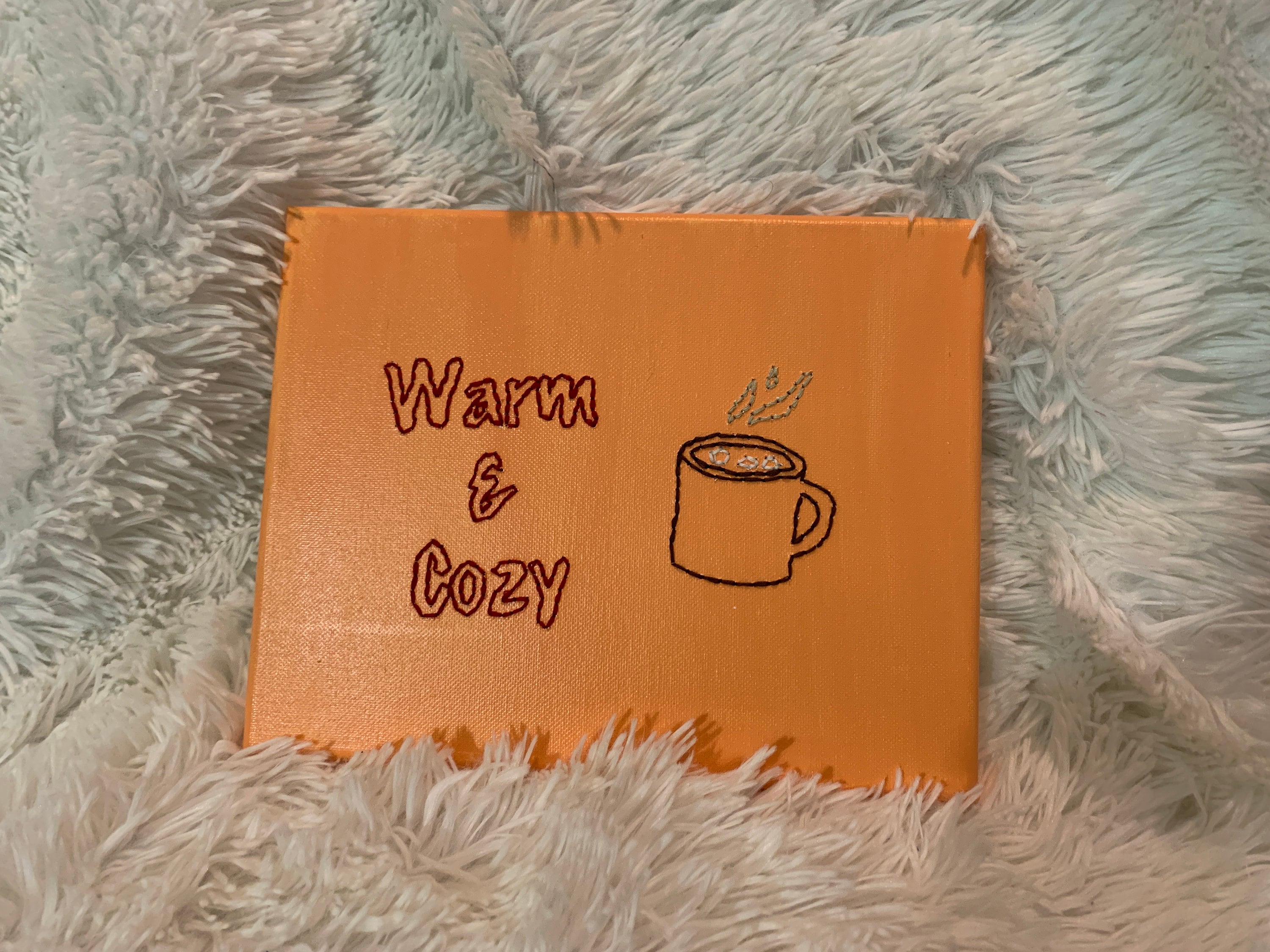 Warm and Cozy Canvas Fall Embroidery - Etsy
