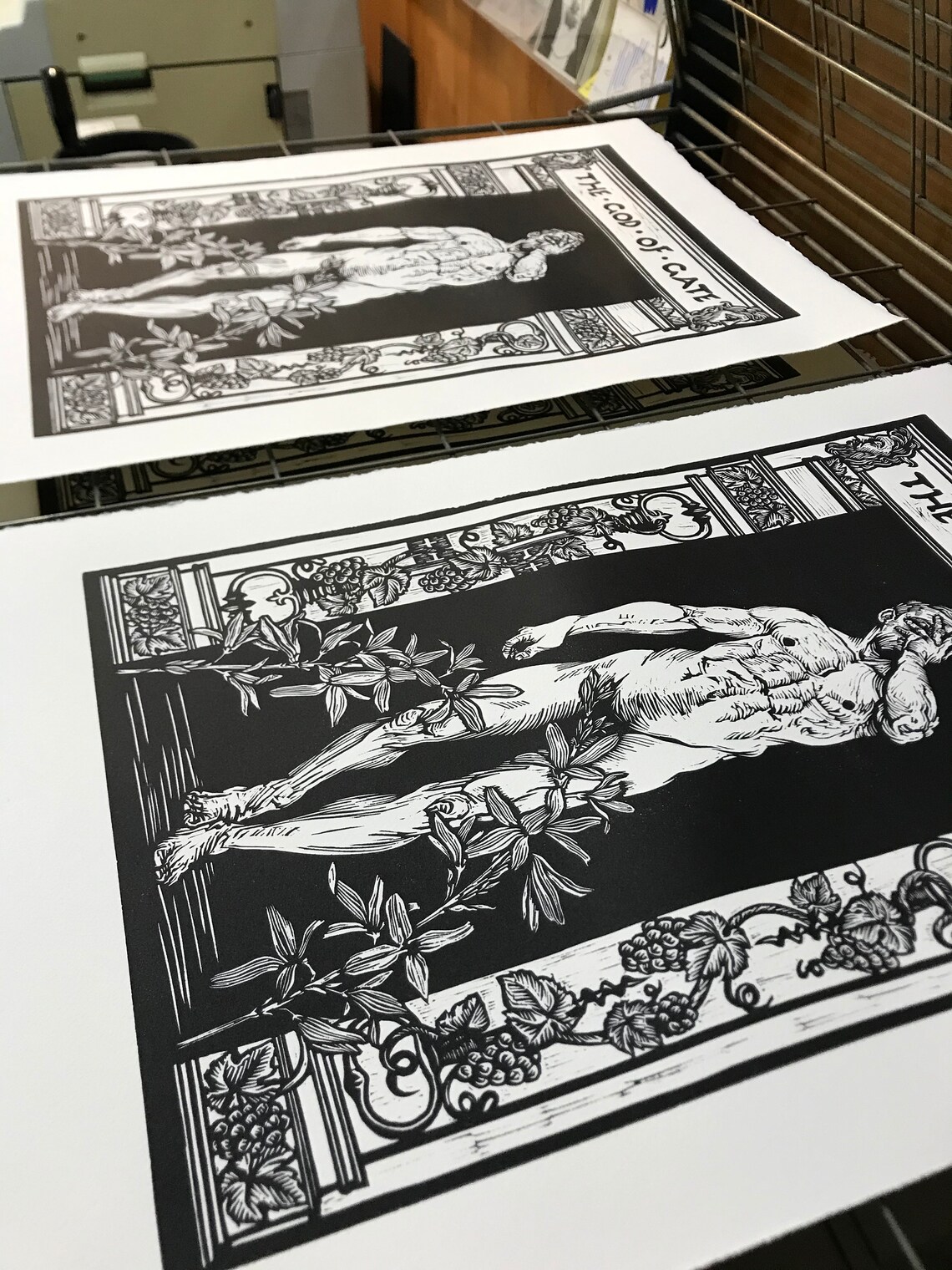 The God of Gate, Linocut Print - Etsy