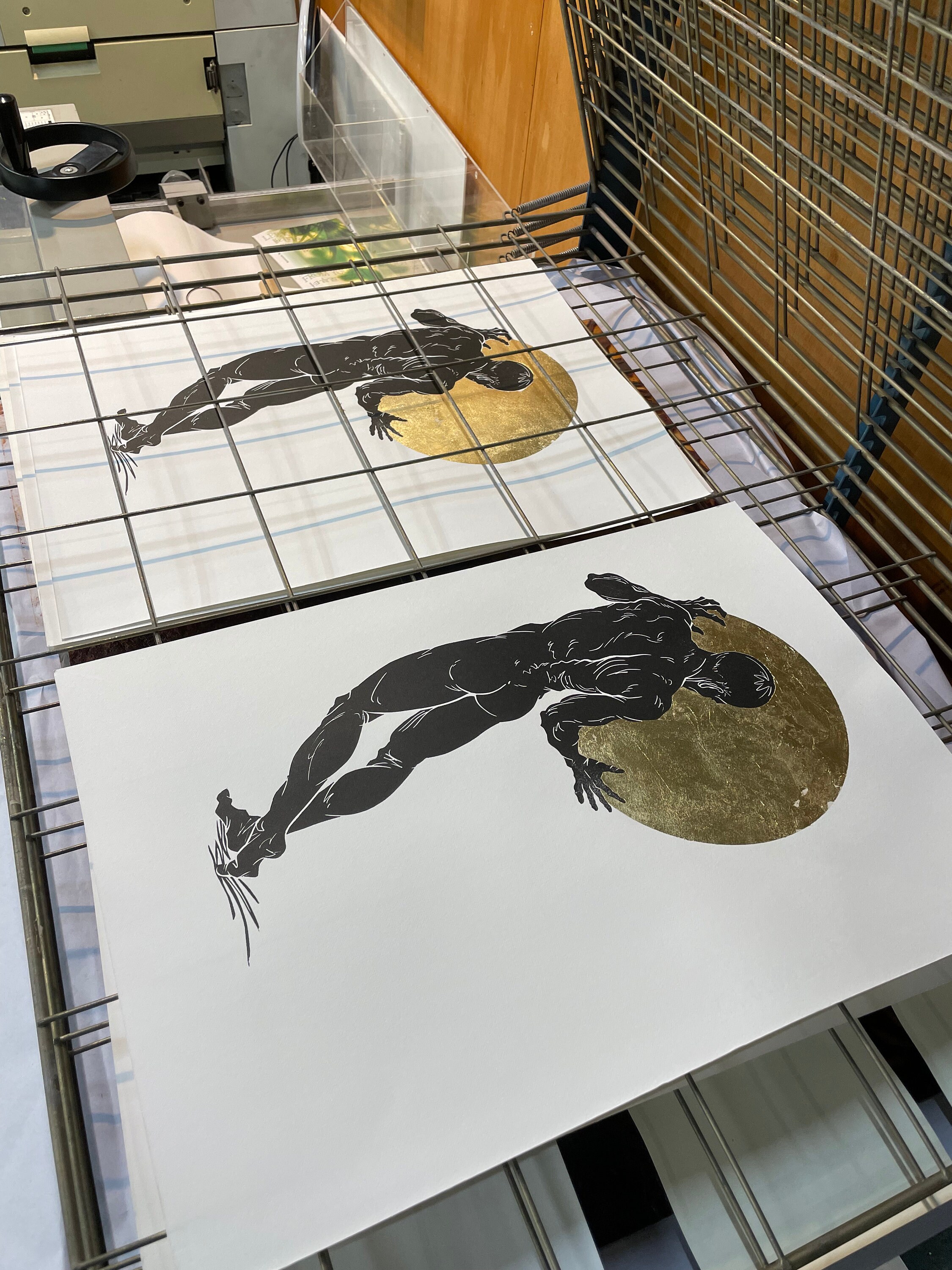 Full Moon Linocut Print - Etsy