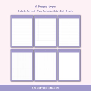 Pastel Daily Digital Note Taking Template Printable Class Notebook ...