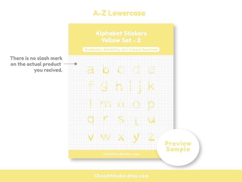IPad Alphabet Yellow Stickers Pre-cropped Digital Stickers for ...