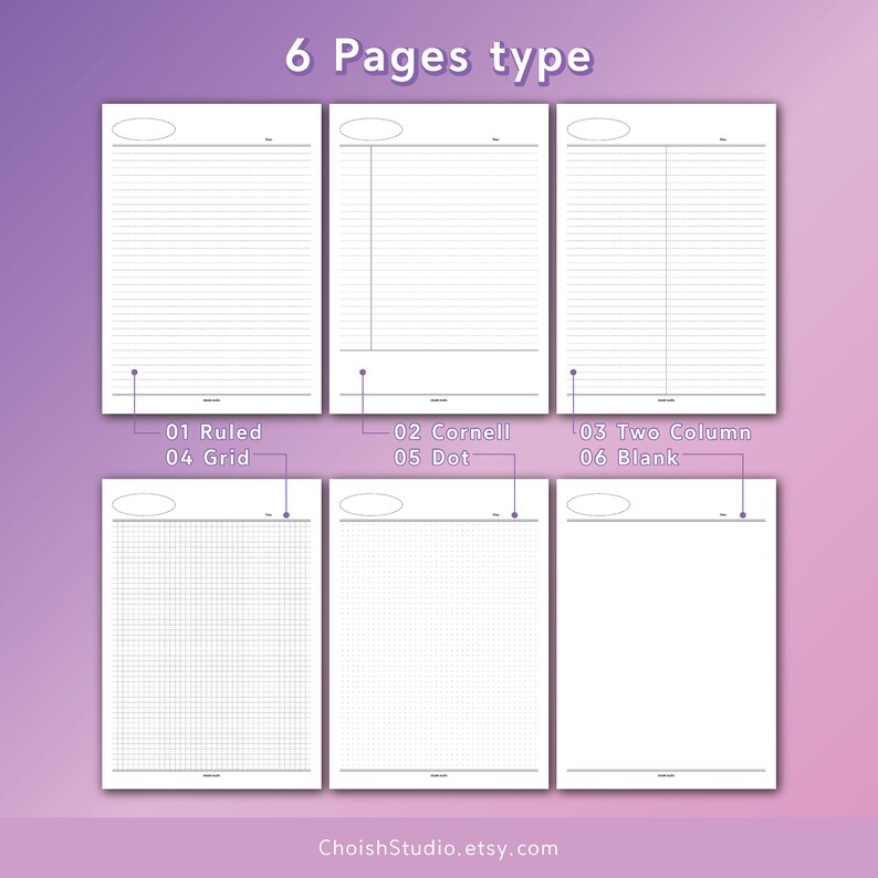 Simple Student Subject Study Digital Notebook for Goodnotes Notability ...