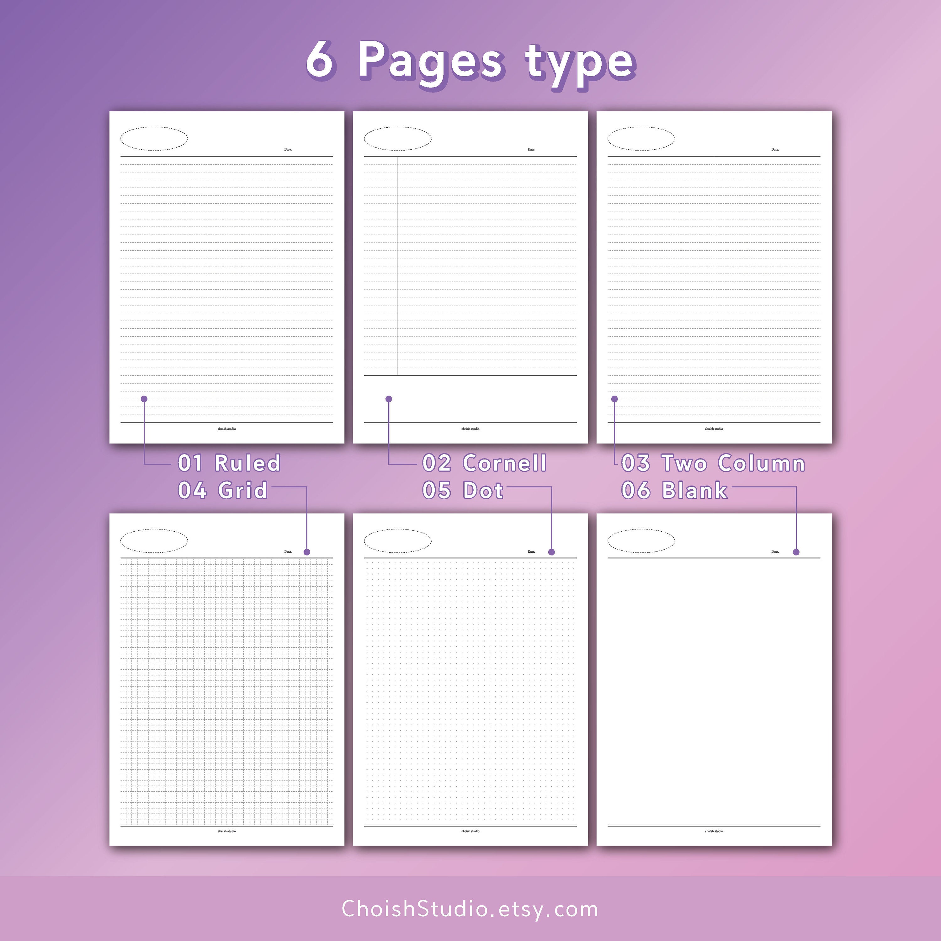 Simple Student Subject Study Digital Notebook for Goodnotes Notability ...