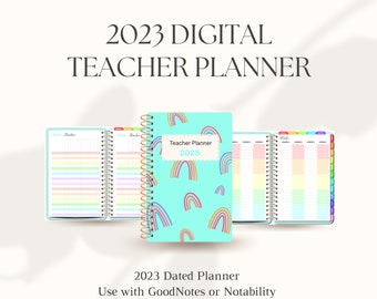 Digital Teacher Planner UNDATED Neutral Stars - Etsy