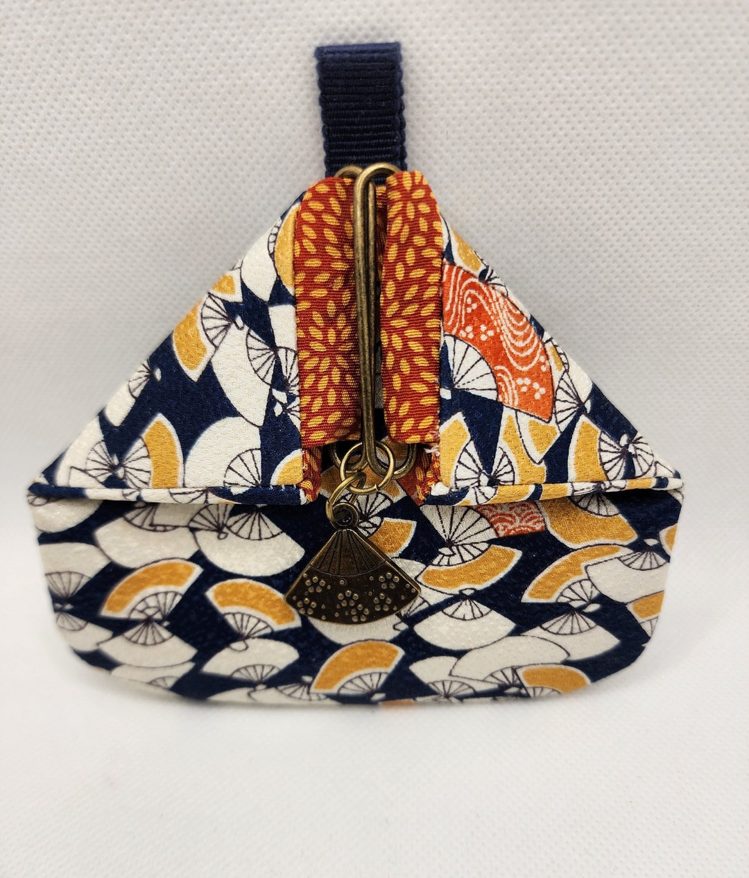 Japanese Fan Jewelry Pouch for Travel Gifts for Friends, Vintage Kimono ...