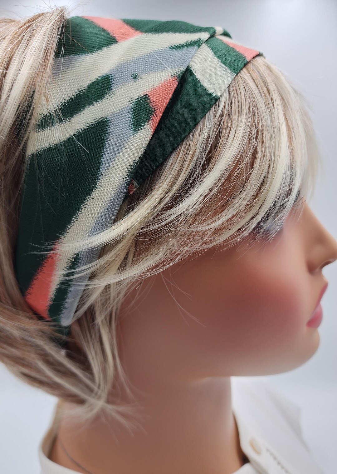 Upcycled Silk Forest Green Headband Women, Colorful Hair Accessories ...