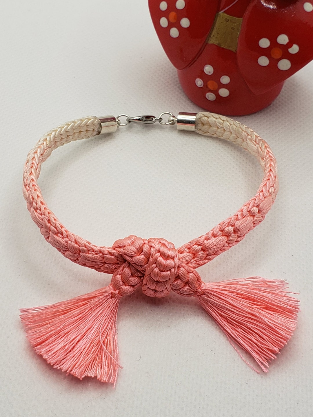 Dip Dye Haori Himo Statement Bracelets for Women, 12th Anniversary Gift ...