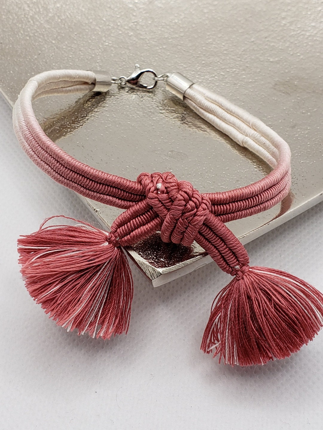 Haori Himo Ombre Silk Kumihimo Bracelet, 12 Year Anniversary Gift for ...