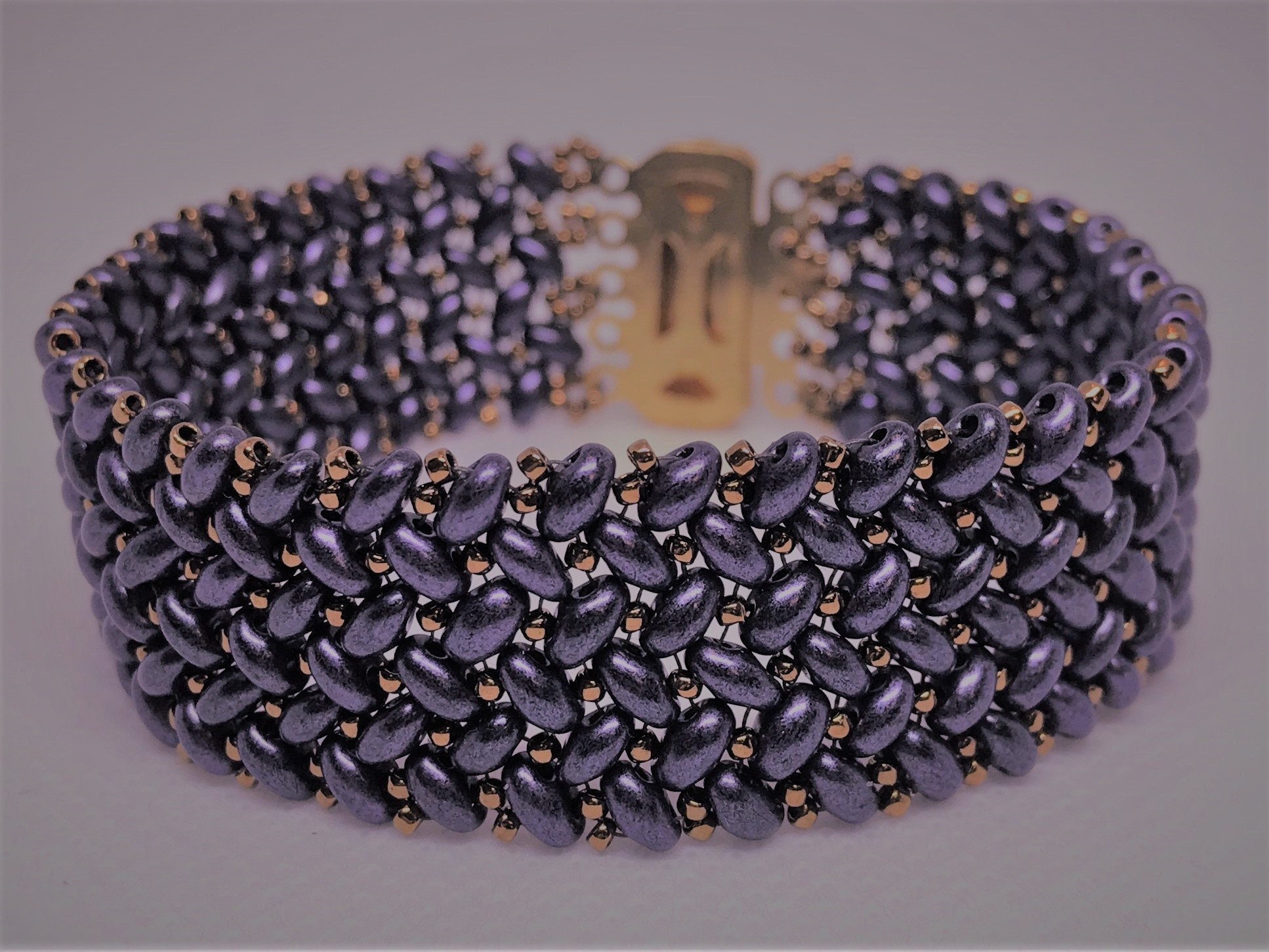 Mini Super Duos Beads Herringbone Stitch Bracelet - Etsy