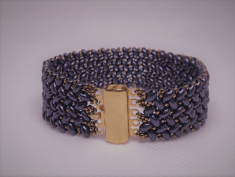 Mini Super Duos Beads Herringbone Stitch Bracelet - Etsy