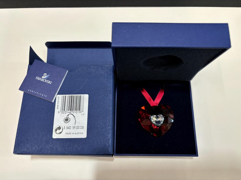 Swarovski 2005 Heart Ornament Red and Clear Pendant - Etsy