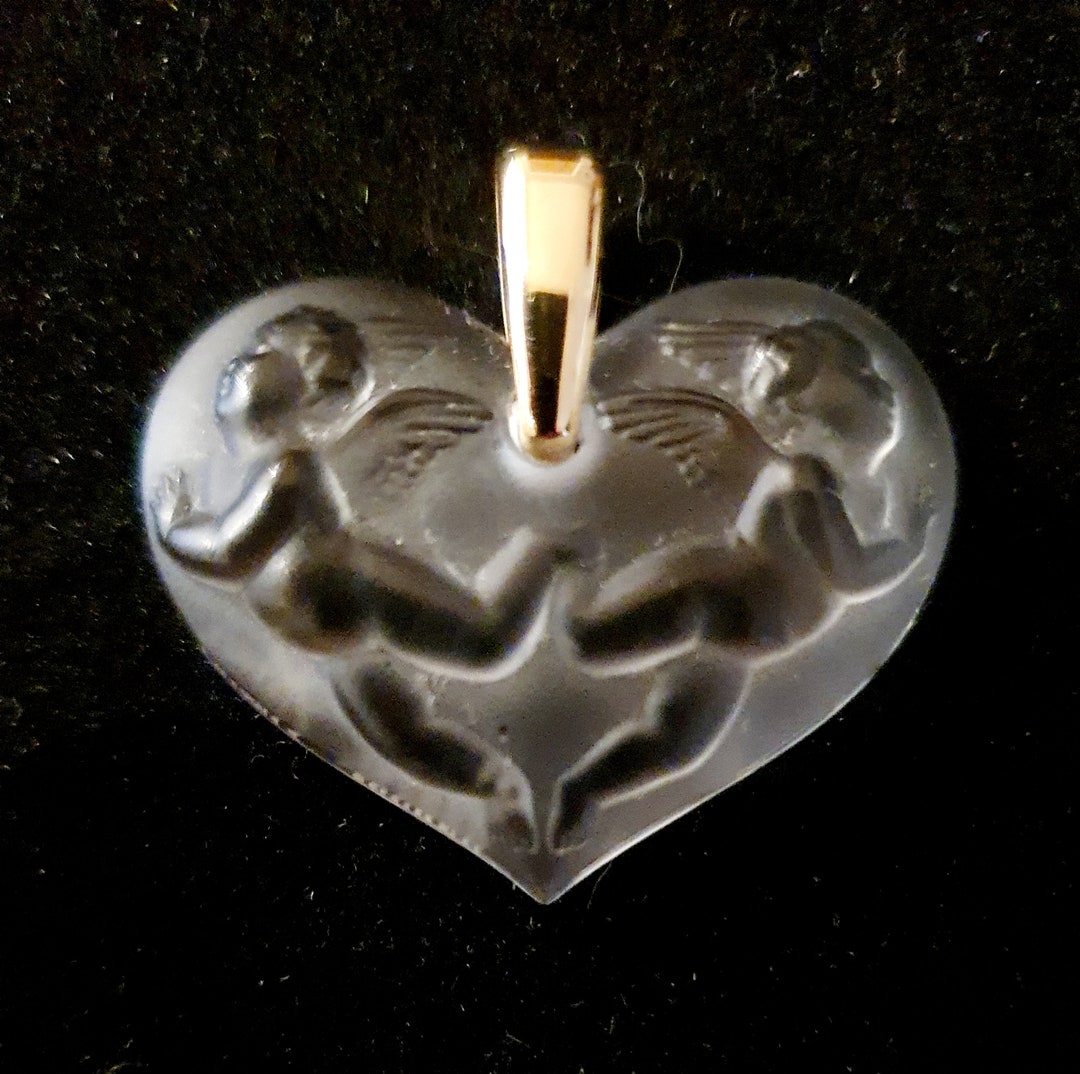 LALIQUE Love Cherubs Angelots Coeur Heart Pendant - Etsy