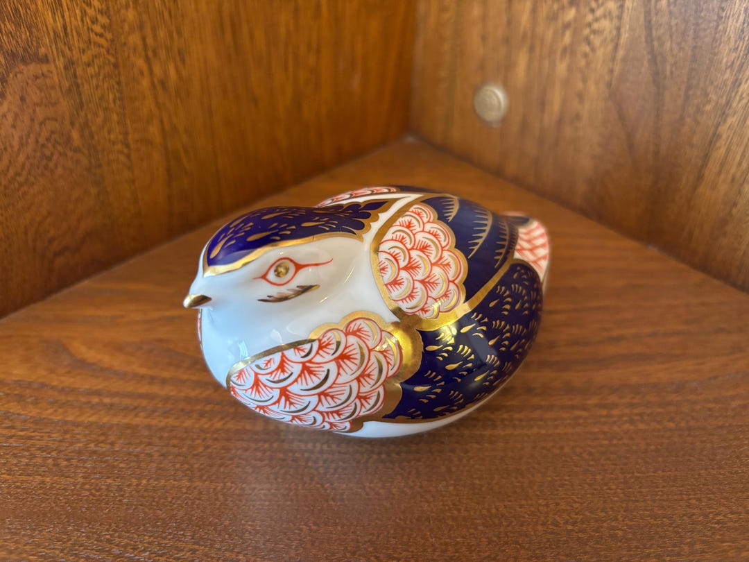 RCD Quail Royal Crown Derby Paperweight Gold Stopper - Etsy