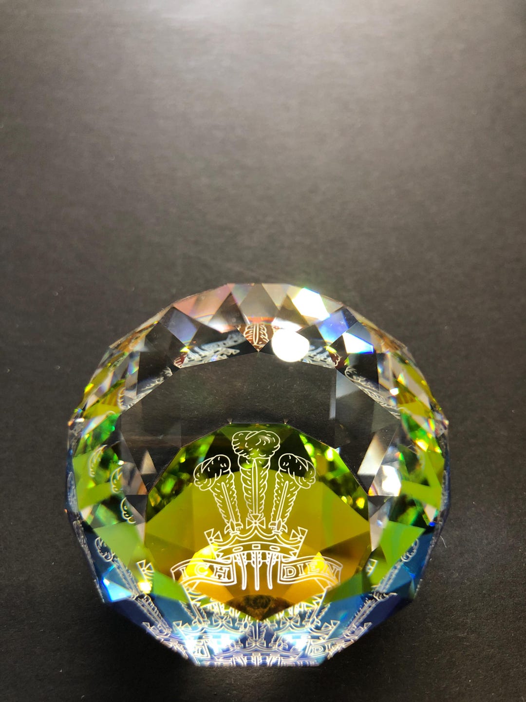 Swarovski Crystal Paper Weight Prince of Wales Feathers One of a Kind ...