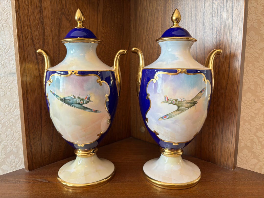 Pair of Battle of Britain Commemorative Durham Vases by Caverswall - Etsy