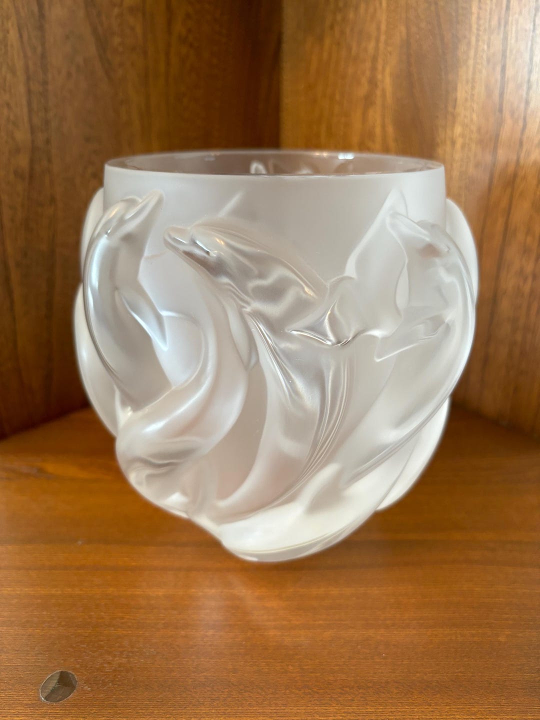 Lalique Dolphins Vase 12508 - Etsy
