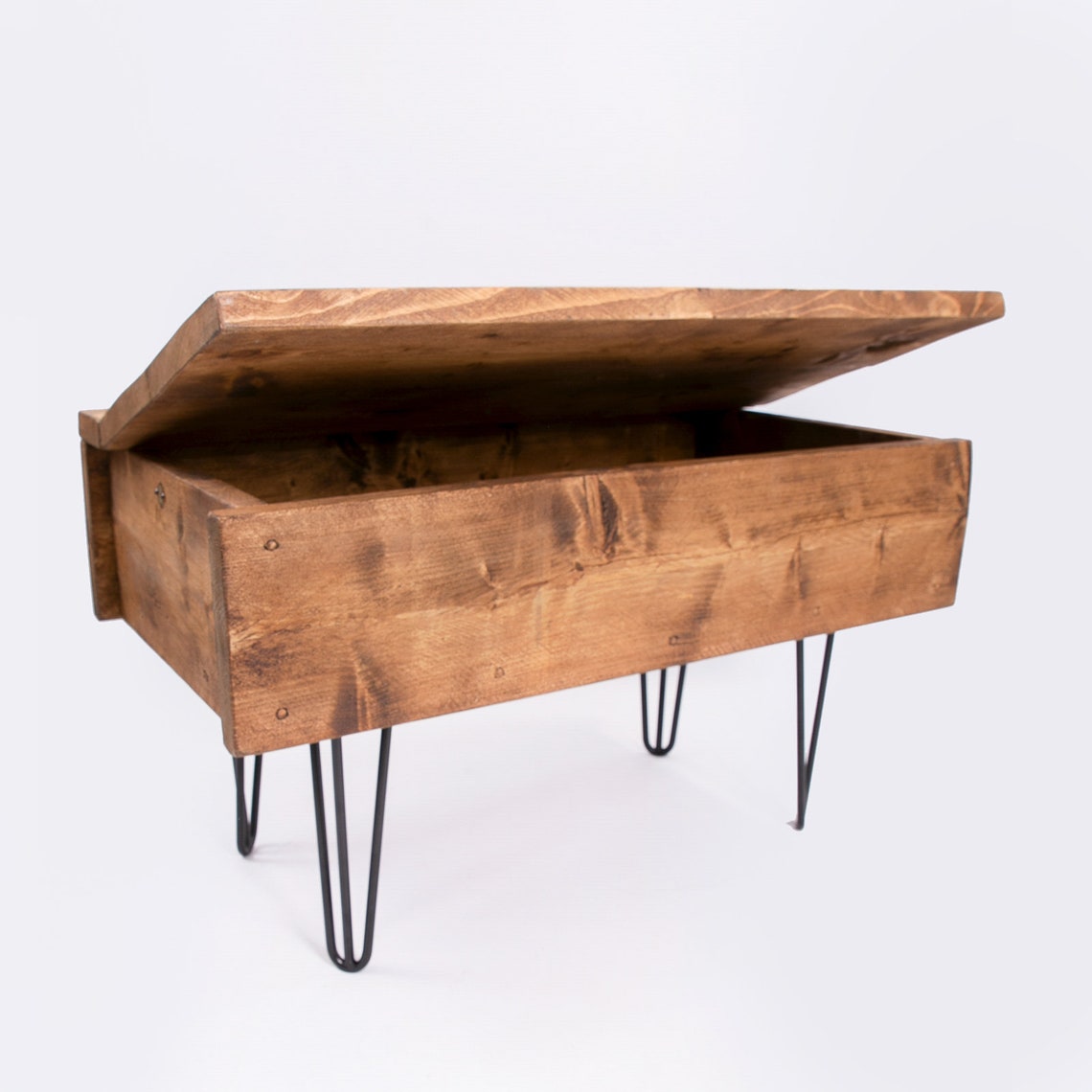 Rustic Storage Bench Farmhouse Blanket Box Trunk / Rosemary Hairpin ...