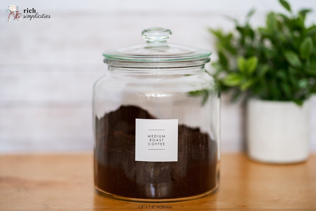Custom Coffee and Tea Labels - Traditional Pantry Stickers - Waterproof ...