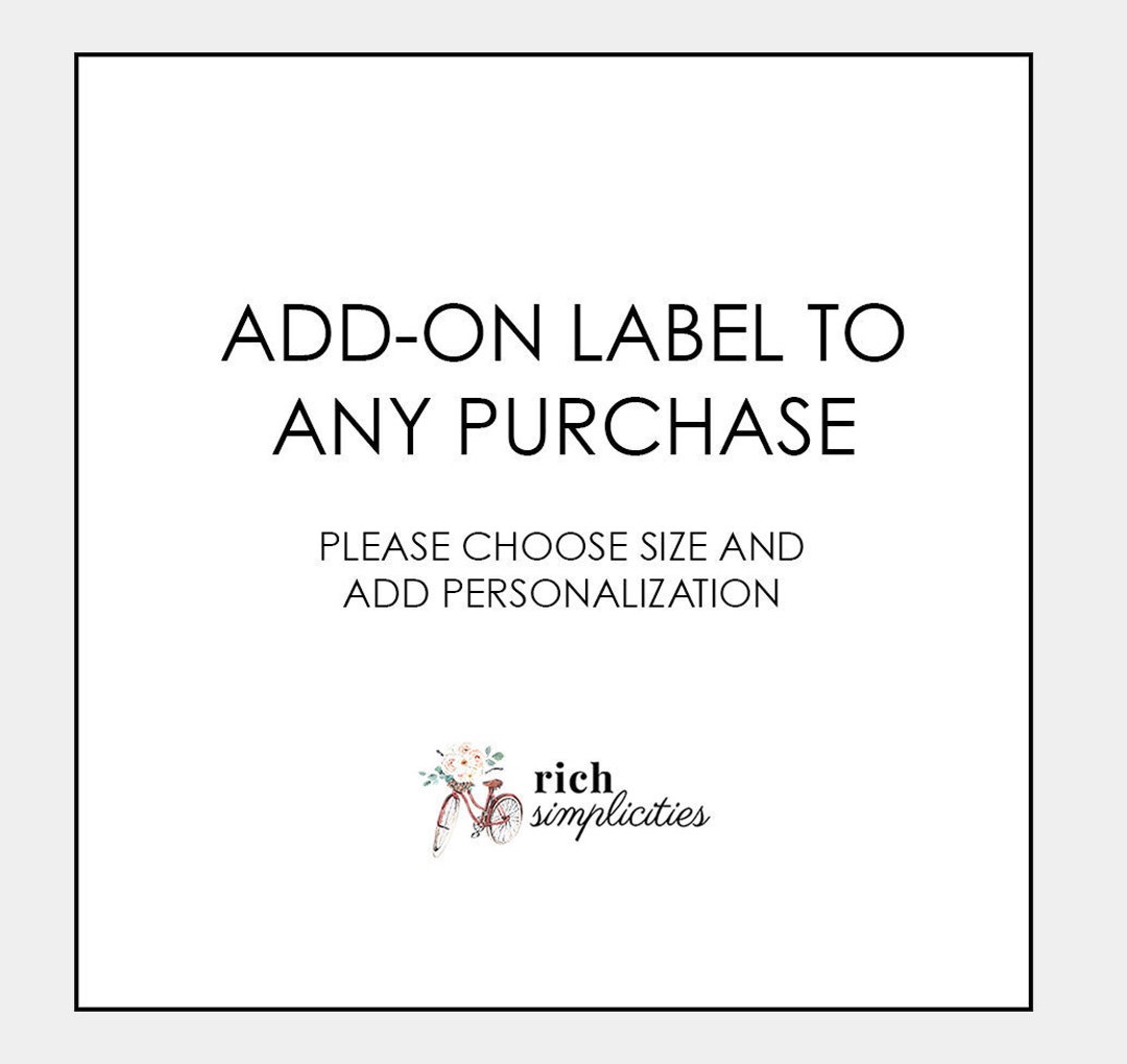 Custom Add-on Label - Waterproof & Oil-resistant Sticker - Personalized ...
