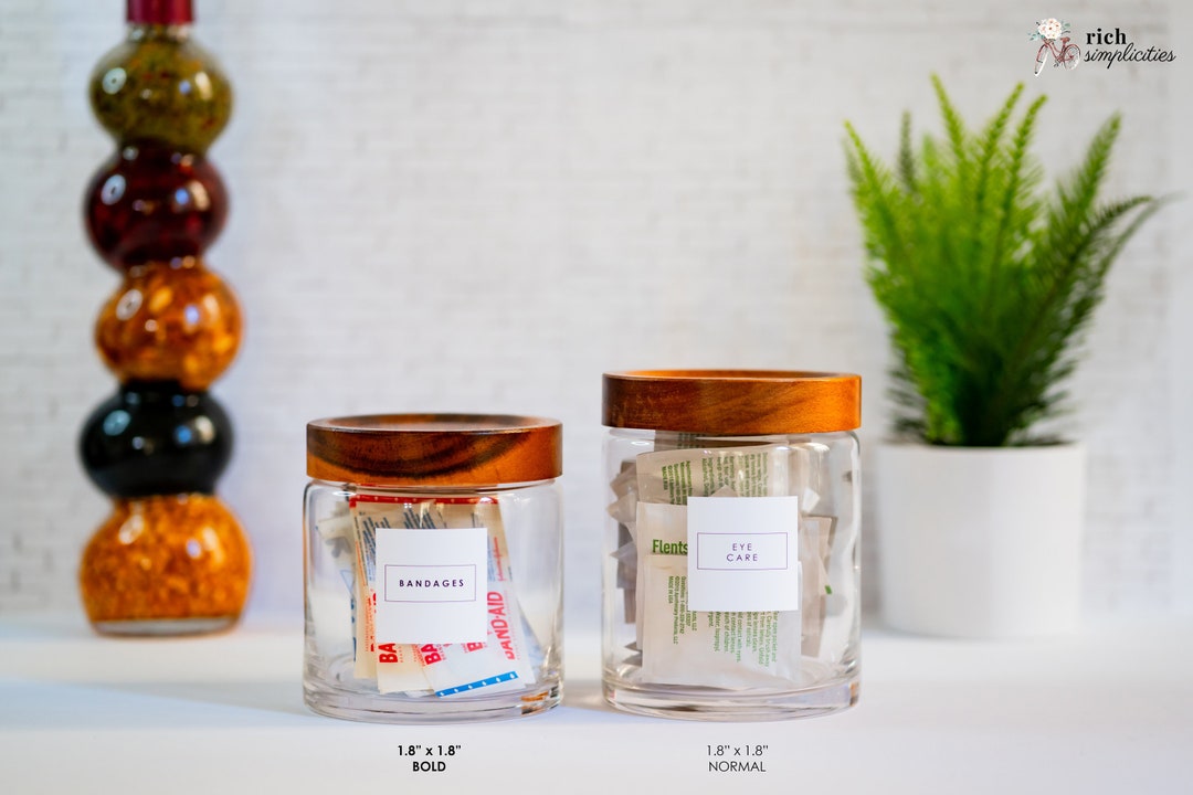 Custom Medicine and First-aid Labels - Modern Cabinet Stickers ...