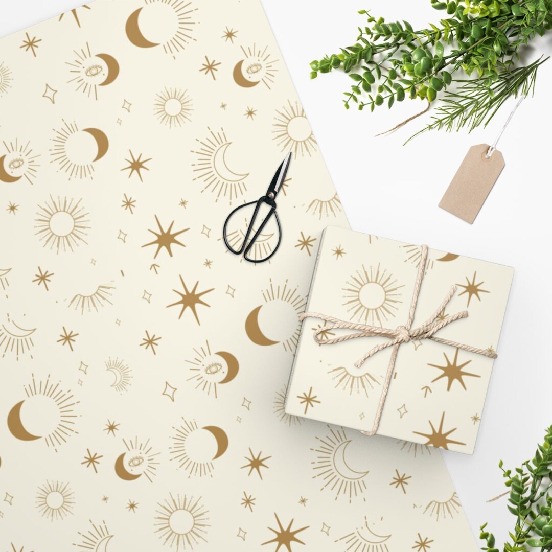 Mystic Moon & Star Wrapping Paper, All Occasion Wrapping Paper - Etsy