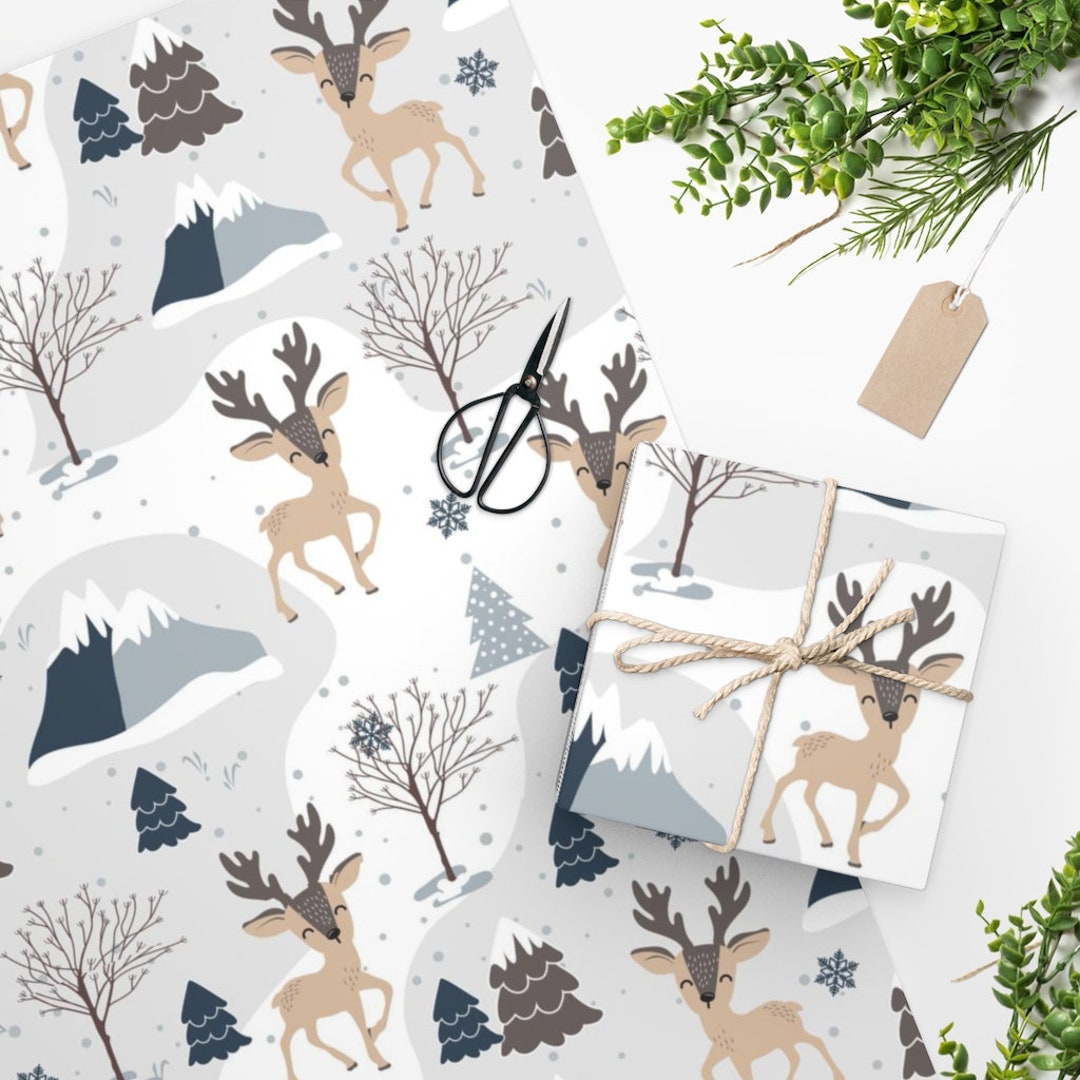 Christmas Forest & Deer Wrapping Paper, All Occasion Wrapping Paper ...