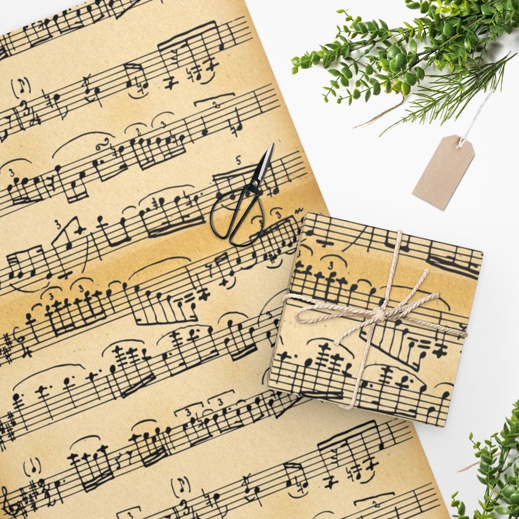 Antique Music Wrapping Paper, All Occasion Wrapping Paper, Birthday ...