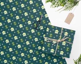 Alien Wrapping Paper, Custom Wrapping Paper, Sci Fi Wrapping Paper ...