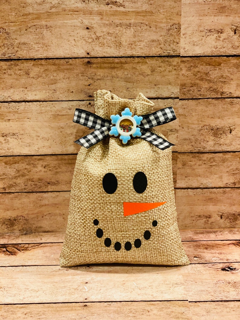 The ORIGINAL Mini Burlap Sack With Snowman Face for Christmas - Etsy