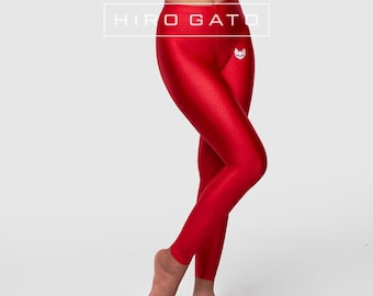 HIRO GATO Shiny Spandex Legging Yoga Pants Yogapants Orange - Etsy