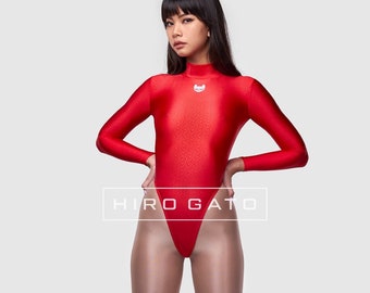 HIRO GATO Shiny Spandex High Leg Leotard Gold Burning Suit - Etsy