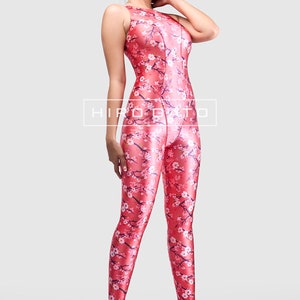HIRO GATO CYBERGEISHA Satin Spandex Silk Unitard Burning Suit Rave ...